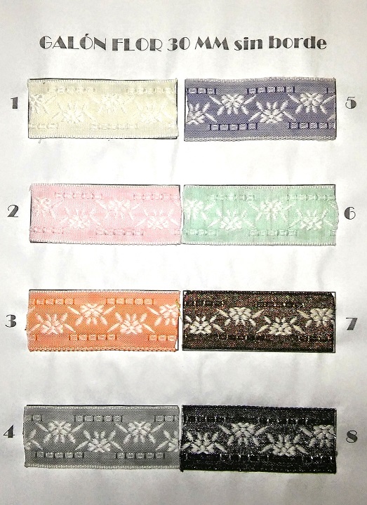 GALONES MARCA ONDINA BORDADOS FLORES DE 30 MM DOS COLORES POR PIEZA DE ...